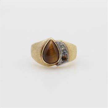 10kt GF Brown Stone Clear Stone Ring | Property Room