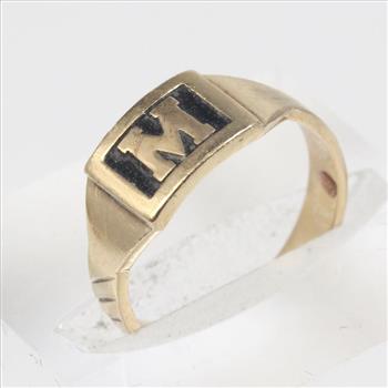 10kt Gold 2.03g Letter 'M' Signet Ring | Property Room