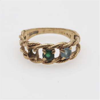 10kt Gold Blue And Green Stone Ring | Property Room