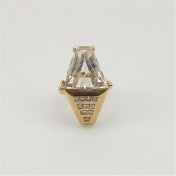 10kt Gold Diamond And Rutilated Topaz Ring | Property Room