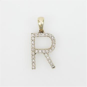 10kt Gold Diamond R Pendant | Property Room