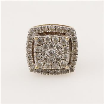 10kt Gold Diamond Square Stud Single Earring | Property Room