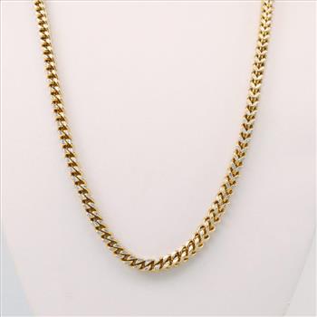 10kt Gold Franco Box Cuban Link Necklace | Property Room