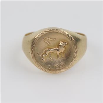 10kt Gold Hollow Leo Ring | Property Room