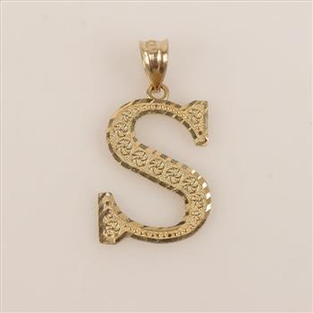 10kt Gold Letter S Pendant | Property Room
