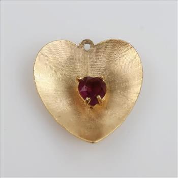 10kt Gold Purple Stone Heart Pendant | Property Room