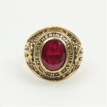 10kt Gold Red Stone Class Ring | Property Room