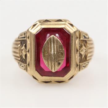 10kt Gold Red Stone Class Ring | Property Room