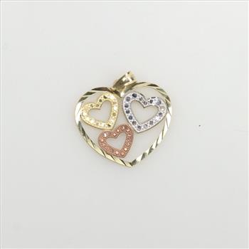 10kt Gold Tri-color Heart Pendant | Property Room