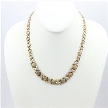 10kt Two Tone Gold "XOXO" Necklace | Property Room