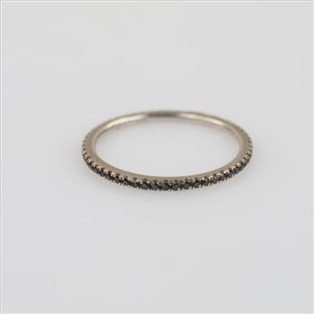 10kt White Gold Black Stone Accent Band | Property Room
