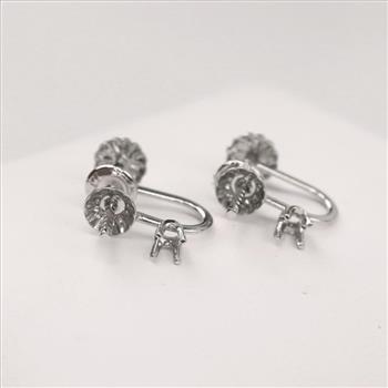10kt White Gold Screw Back Clip On Earring Findings | Property Room