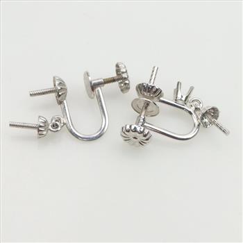 10kt White Gold Screw Back Clip On Mismatched Earring Findings ...