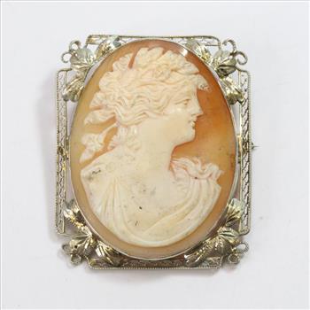 13k Gold 15.66g Cameo Brooch | Property Room