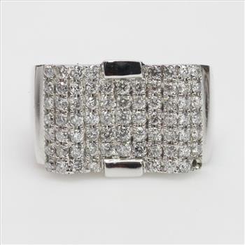 14k White Gold 13.32g Diamond Joe Rodeo Ring | Property Room