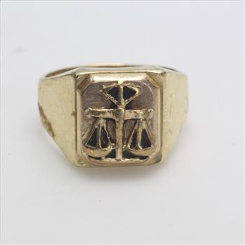 14kt Gold 12.75g Libra Ring | Property Room