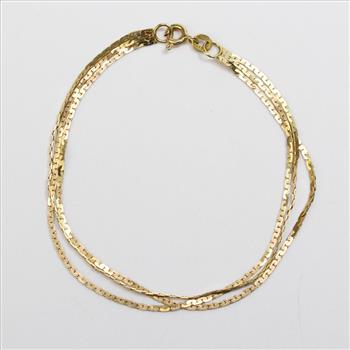 14kt Gold 3.1g Three Strand Chain Bracelet | Property Room