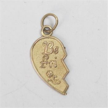 14kt Gold .7g "Best Friend" Half Heart | Property Room
