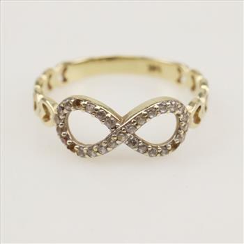 14kt Gold Clear Stone Infinity Ring | Property Room