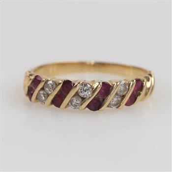 14kt Gold Diamond And Ruby Ring | Property Room