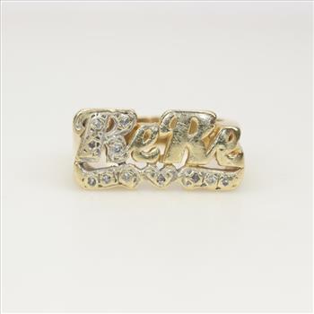 14kt Gold Diamond Cursive Name Ring | Property Room