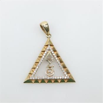 14kt Gold Diamond Triangle Pendant | Property Room