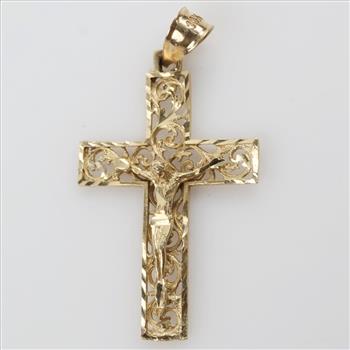 14kt Gold Filigree Religious Pendant | Property Room