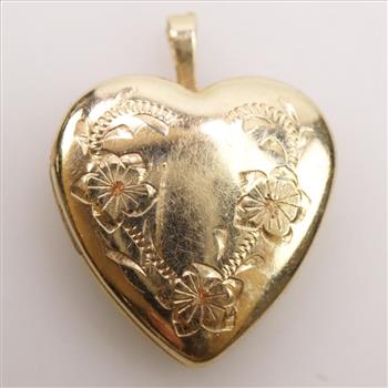 14kt Gold Heart Locket Pendant | Property Room