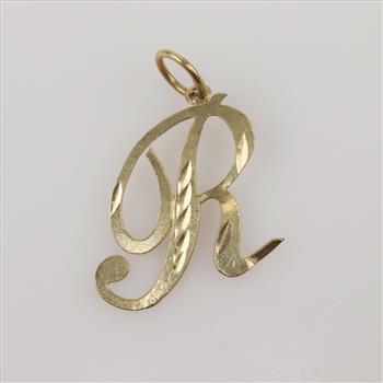 14kt Gold Initial "R" Pendant | Property Room