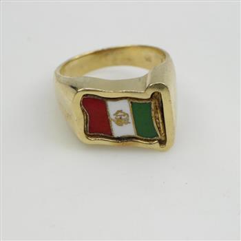 14kt Gold Mexican Flag Ring | Property Room