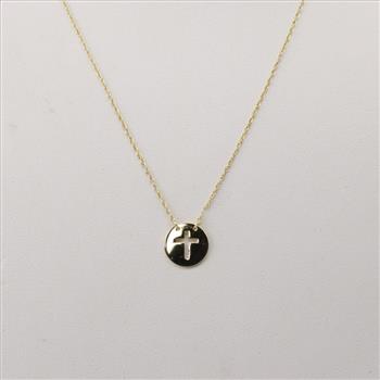 14kt Gold Rope Cross Necklace | Property Room