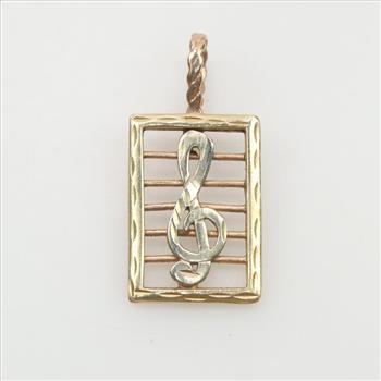 14kt Gold Tri-color Dollar Sign Pendant | Property Room