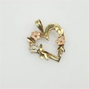 14kt Gold Tri-color Heart Pendant | Property Room