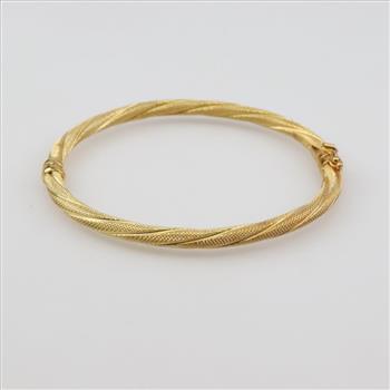 14kt Gold Twisted Bangle Bracelet | Property Room