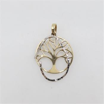 14kt Gold Two-tone Tree Pendant | Property Room