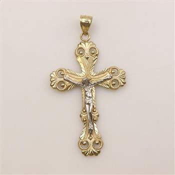 14Kt Gold Two-Toned Cross Pendant | Property Room
