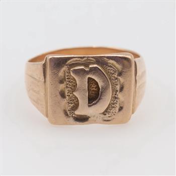 14kt Rose Gold D Initial Ring | Property Room