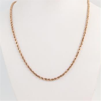 14kt Rose Gold Rope Necklace | Property Room