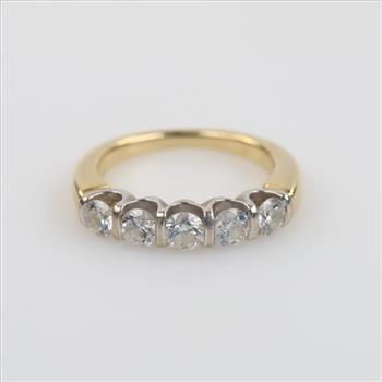 14kt Two Tone Gold Diamond Line Ring | Property Room