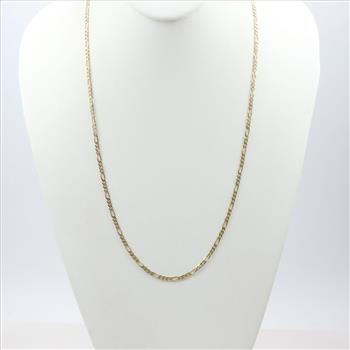 14kt Two Tone Gold Figaro Link Necklace | Property Room