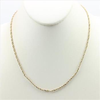 14kt Two Tone Gold Rope Chain Necklace | Property Room