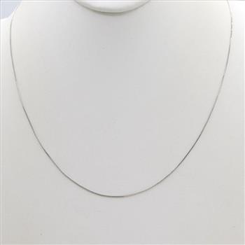 14kt White Gold Box Chain Necklace | Property Room
