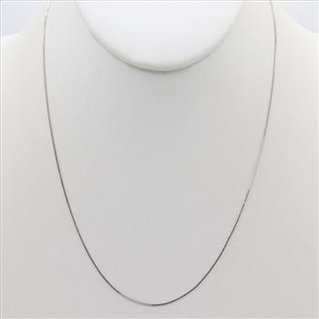 14kt White Gold Box Chain Necklace | Property Room