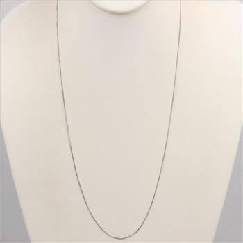14kt White Gold Box Chain Necklace | Property Room