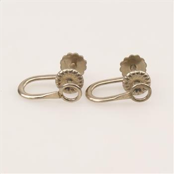 14kt White Gold Screw Back Clip-On Earring Findings | Property Room