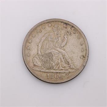 1866-S US Liberty Seated Silver Half Dollar | Property Room