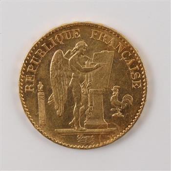 1878 French Guardian Angel Gold 20 Franc | Property Room