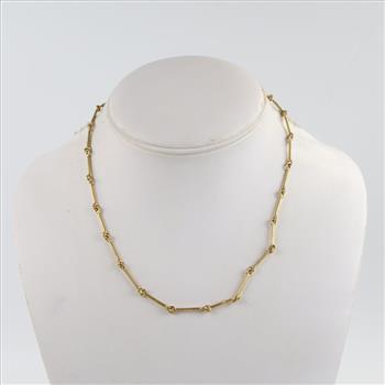 18kt Gold Bar Link Chain Necklace | Property Room