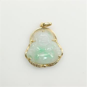 18kt Gold Carved Jadeite Pendant | Property Room