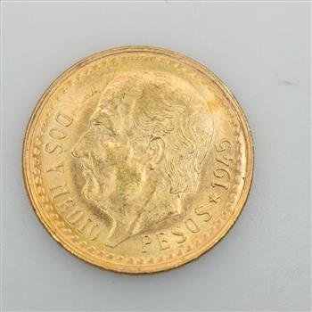 1945 Mexican Dos Y Medio Pesos Gold Coin | Property Room